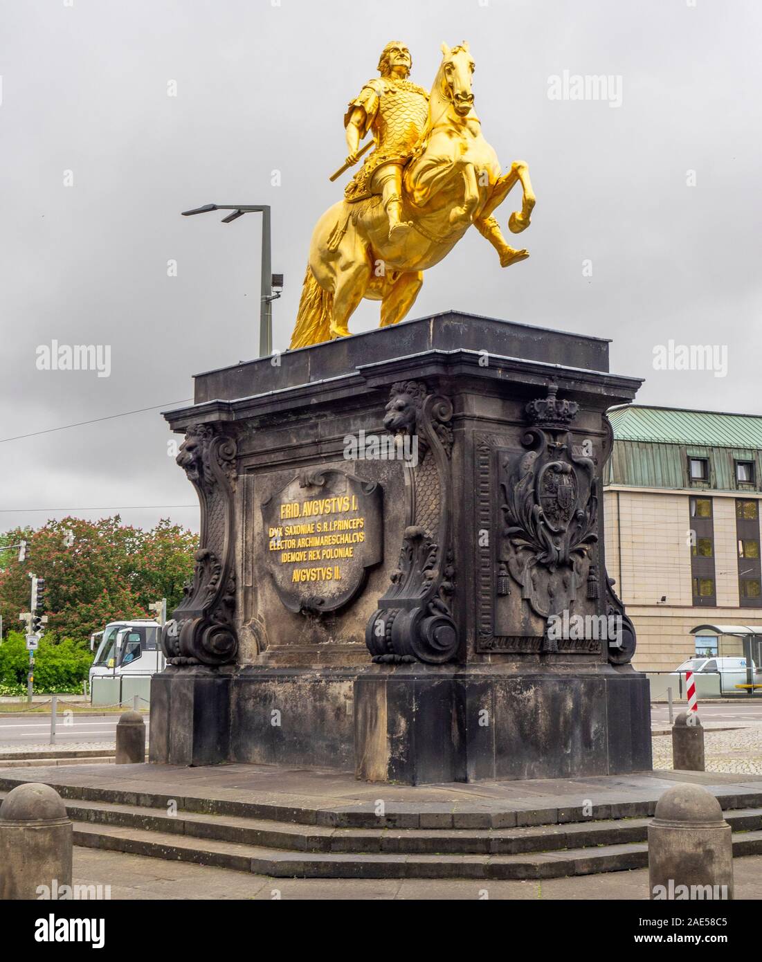 Augustus II the Strong monument an equestrian statue Golden Cavalier or ...