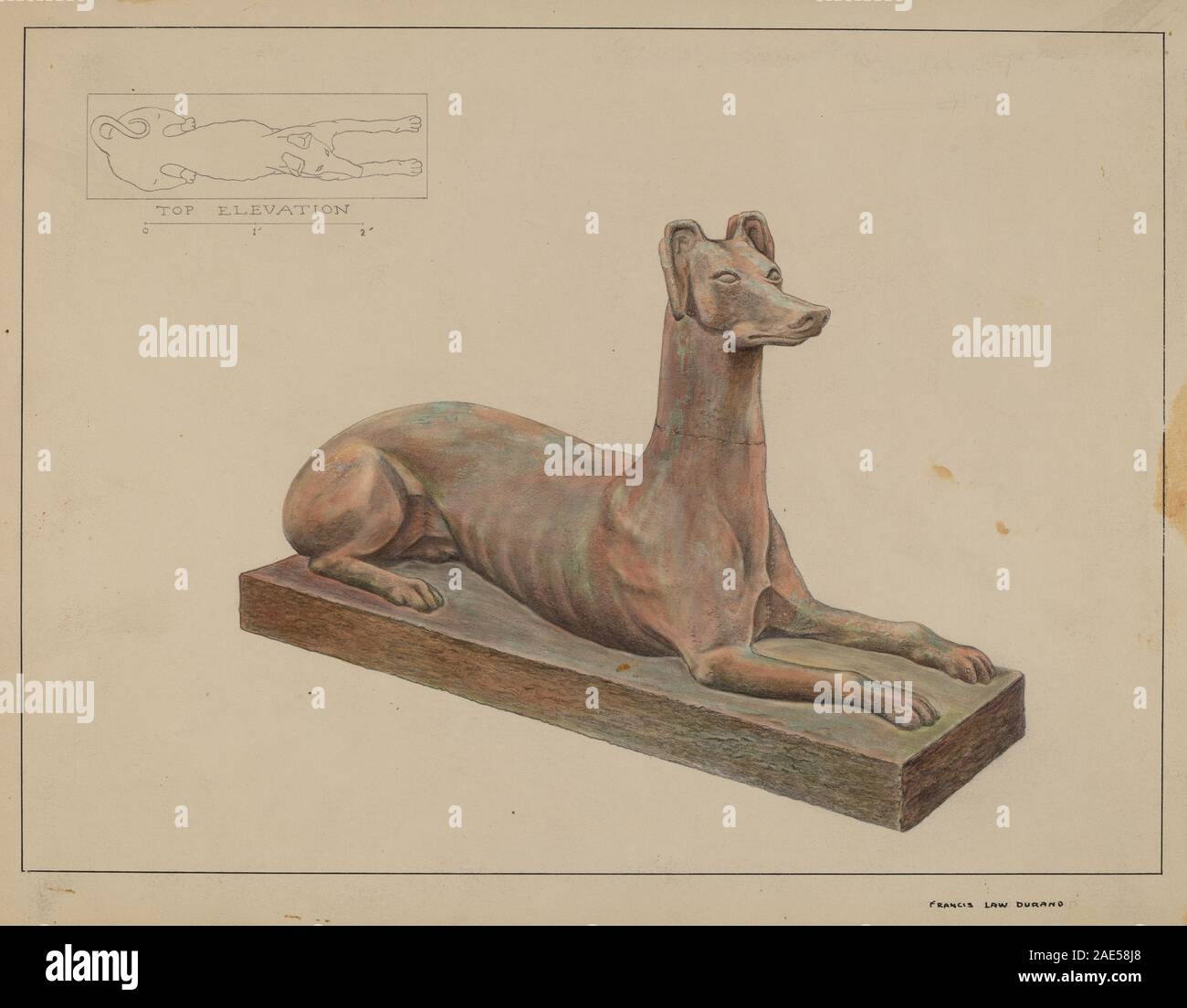 Cast Iron Dog; circa 1937 date Francis Law Durand, Cast Iron Dog, c ...