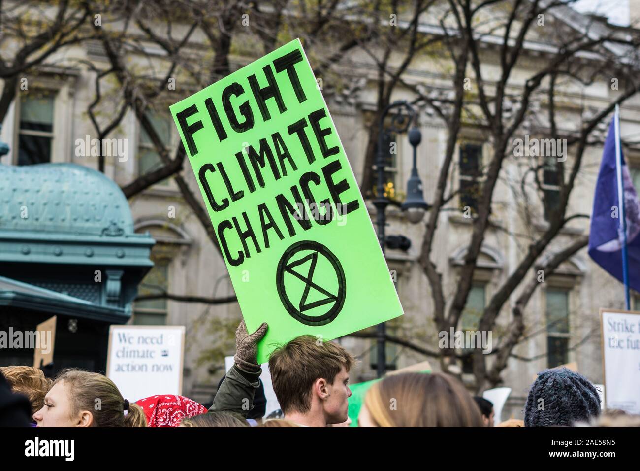 NYC Student held a climate demonstration in City Hall Park demanding ...