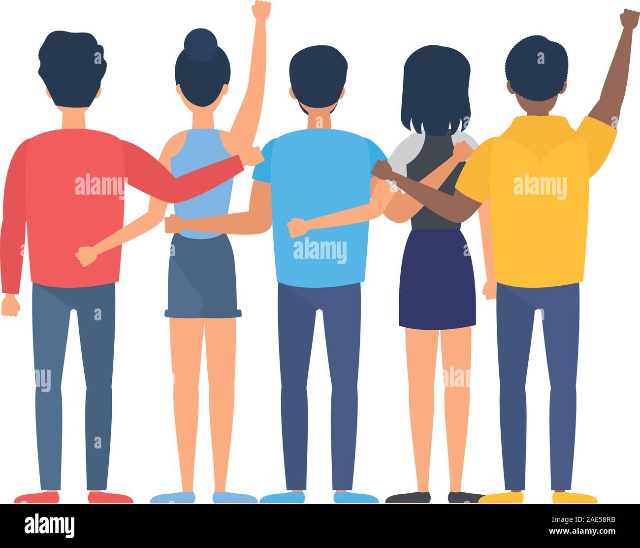 group of people back avatars characters Stock Vector Image & Art - Alamy