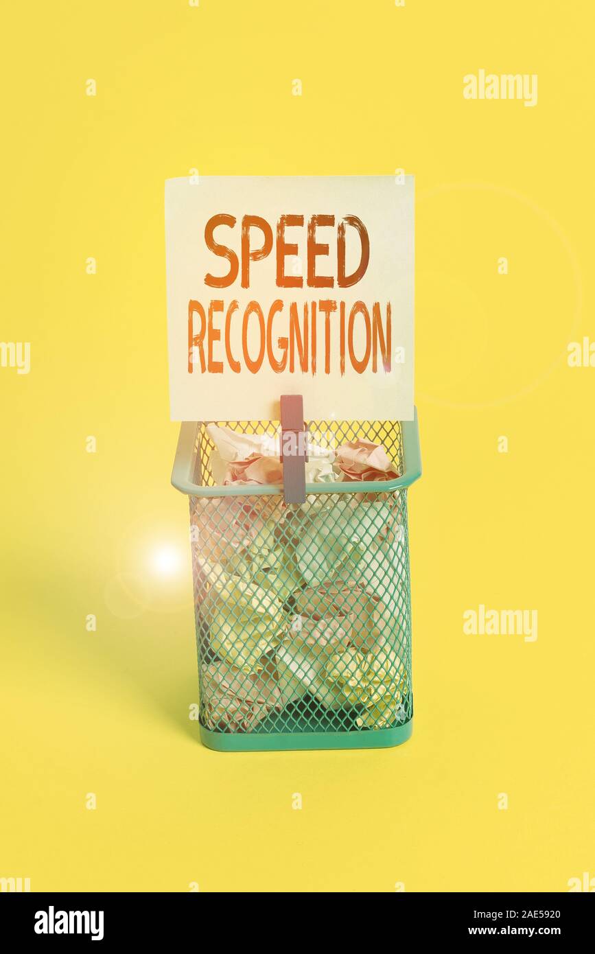 Conceptual hand writing showing Speed Recognition. Concept meaning ...