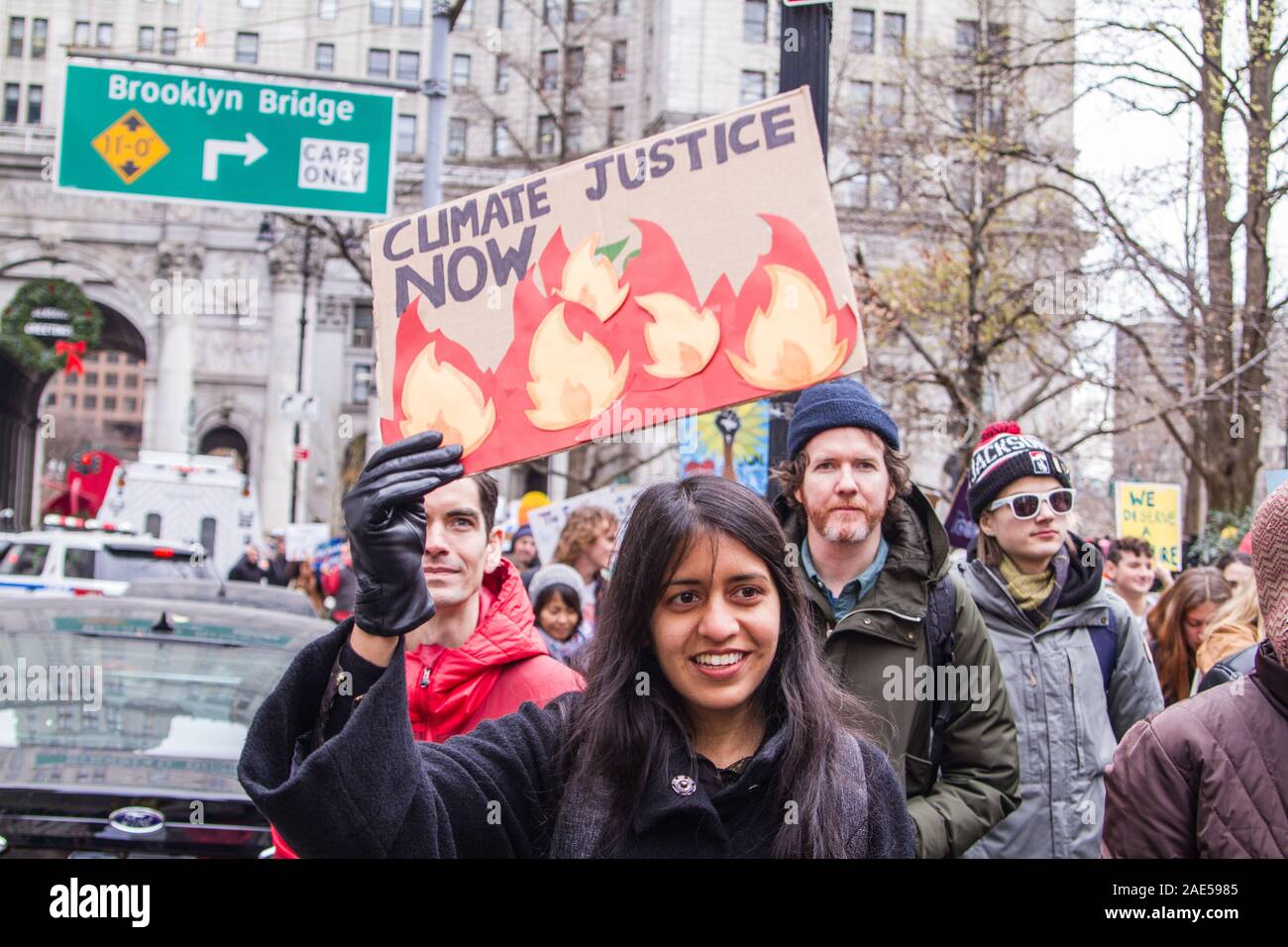 NYC Student held a climate demonstration in City Hall Park demanding ...