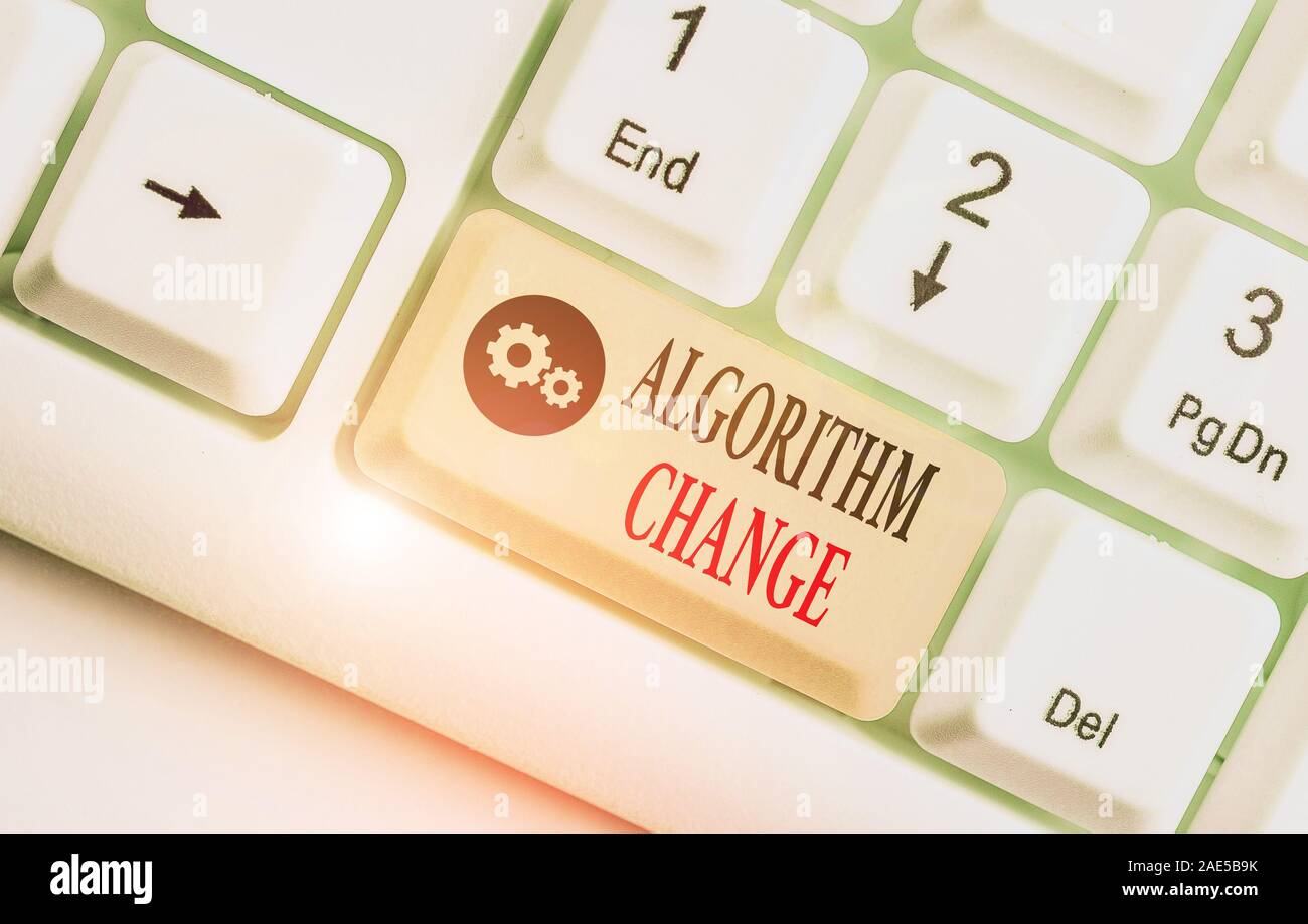 Handwriting text Algorithm Change. Conceptual photo change in procedure designed to perform an ...