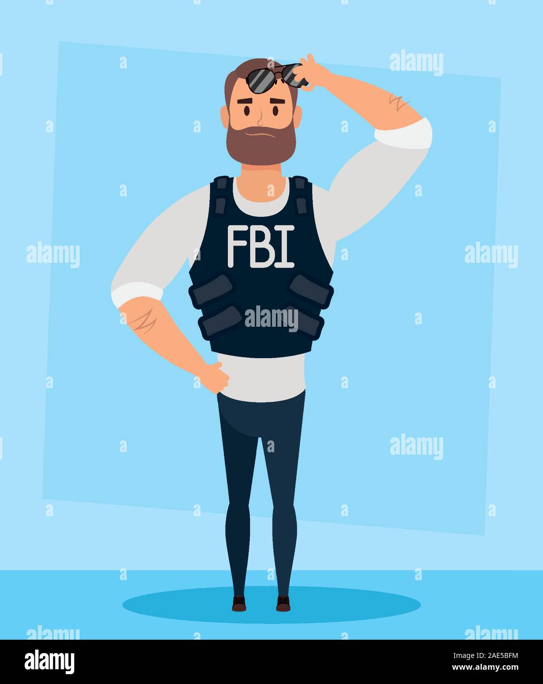 young man with beard fbi agent Stock Vector Image & Art - Alamy