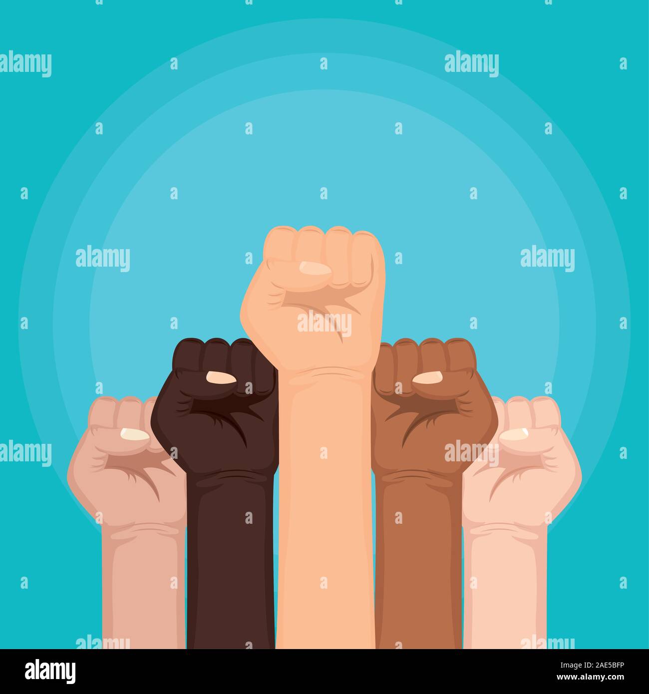 interracial hands fist human rights fight Stock Vector Image & Art - Alamy