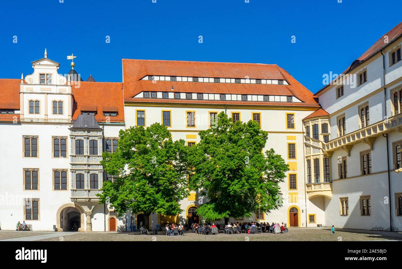 Schöner Erker oriel and another oriel bay window separated by a tree in ...