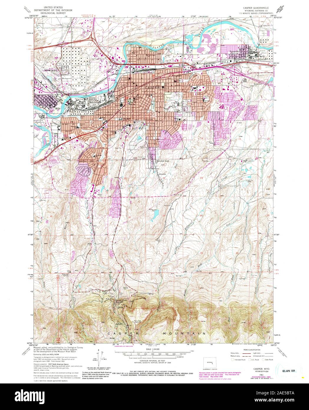 Map of casper hi-res stock photography and images - Alamy