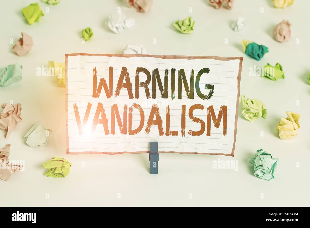 Handwriting text writing Warning Vandalism. Conceptual photo malicious ...