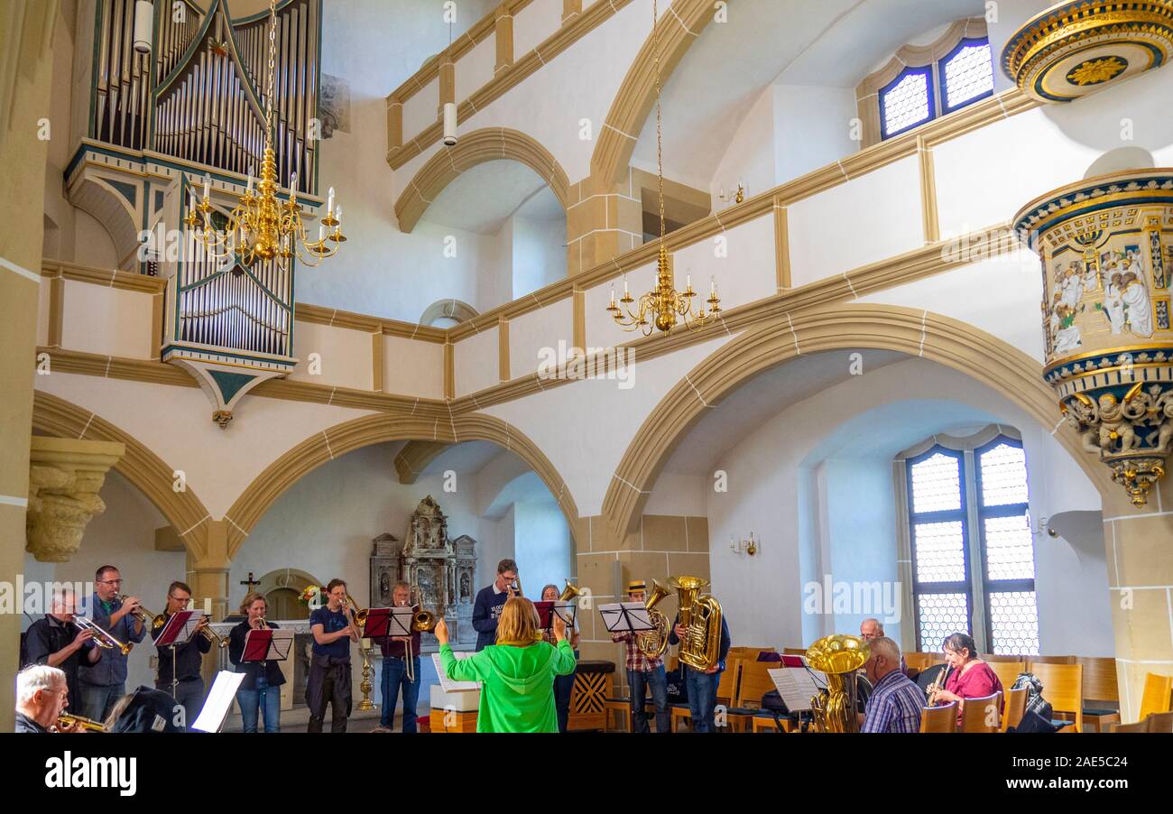 Brass band playing in Castle Hartenfels chapel the first Protestant ...