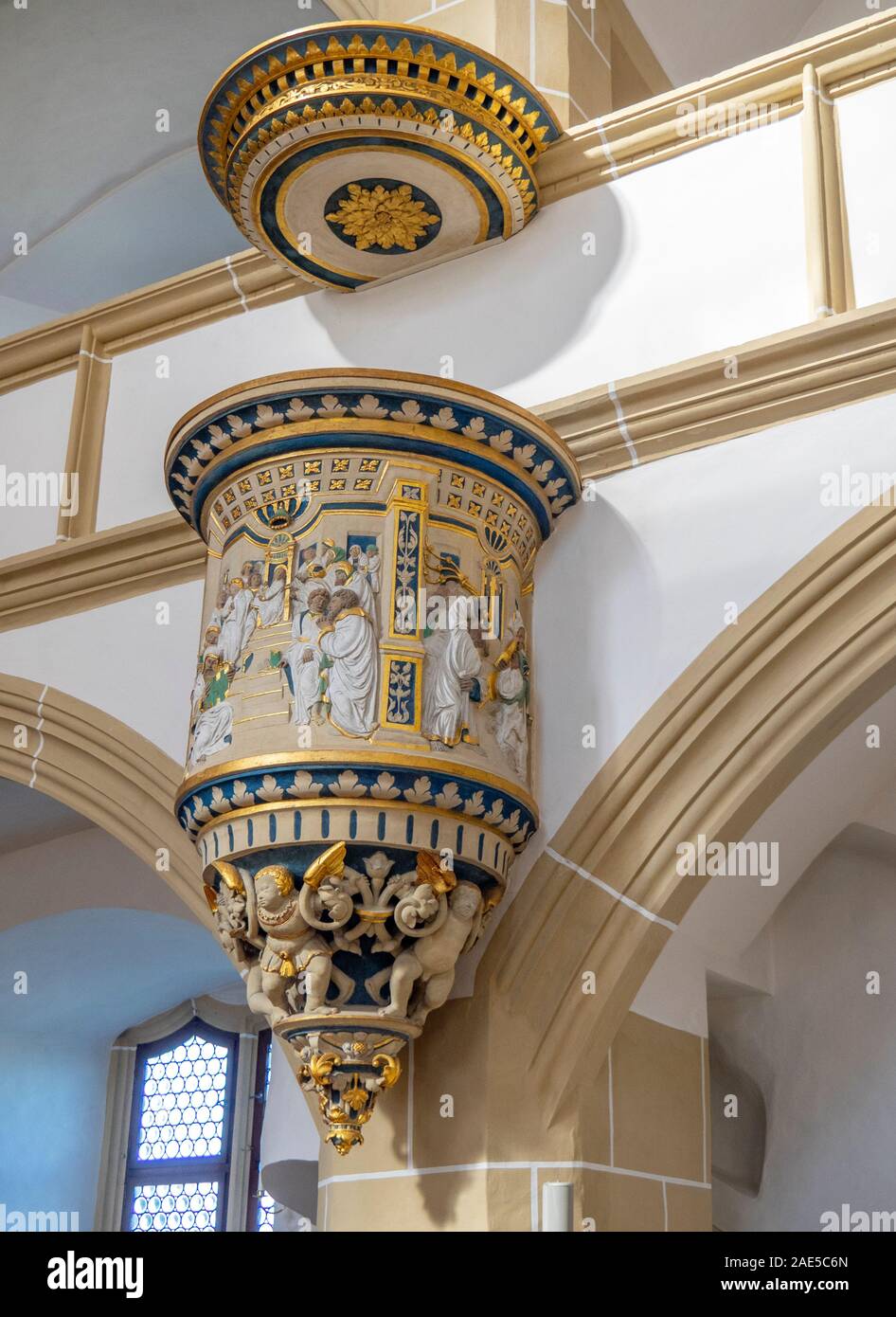 Decorative pulpit sculpted by Simon Schröter sculptor Castle Hartenfels ...