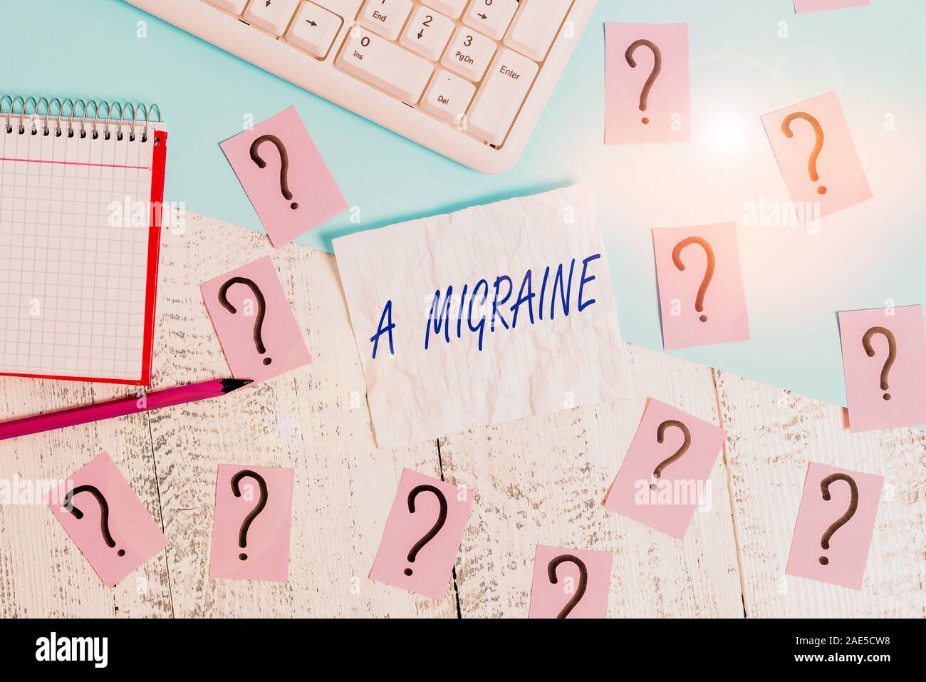 Handwriting text writing A Migraine. Conceptual photo recurrent ...