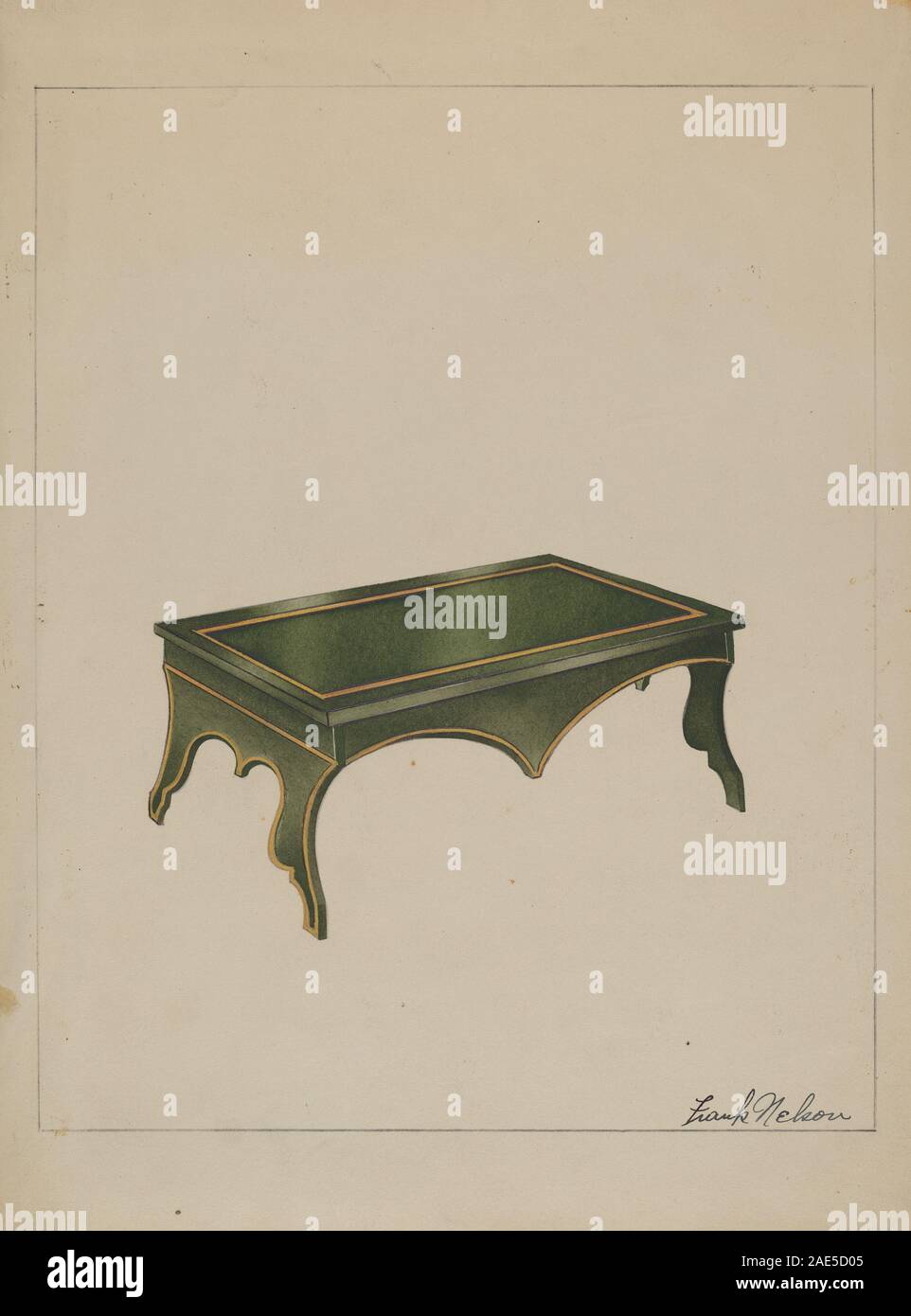 Footstool; circa 1936 date Frank Nelson, Footstool, c 1936 Stock Photo ...