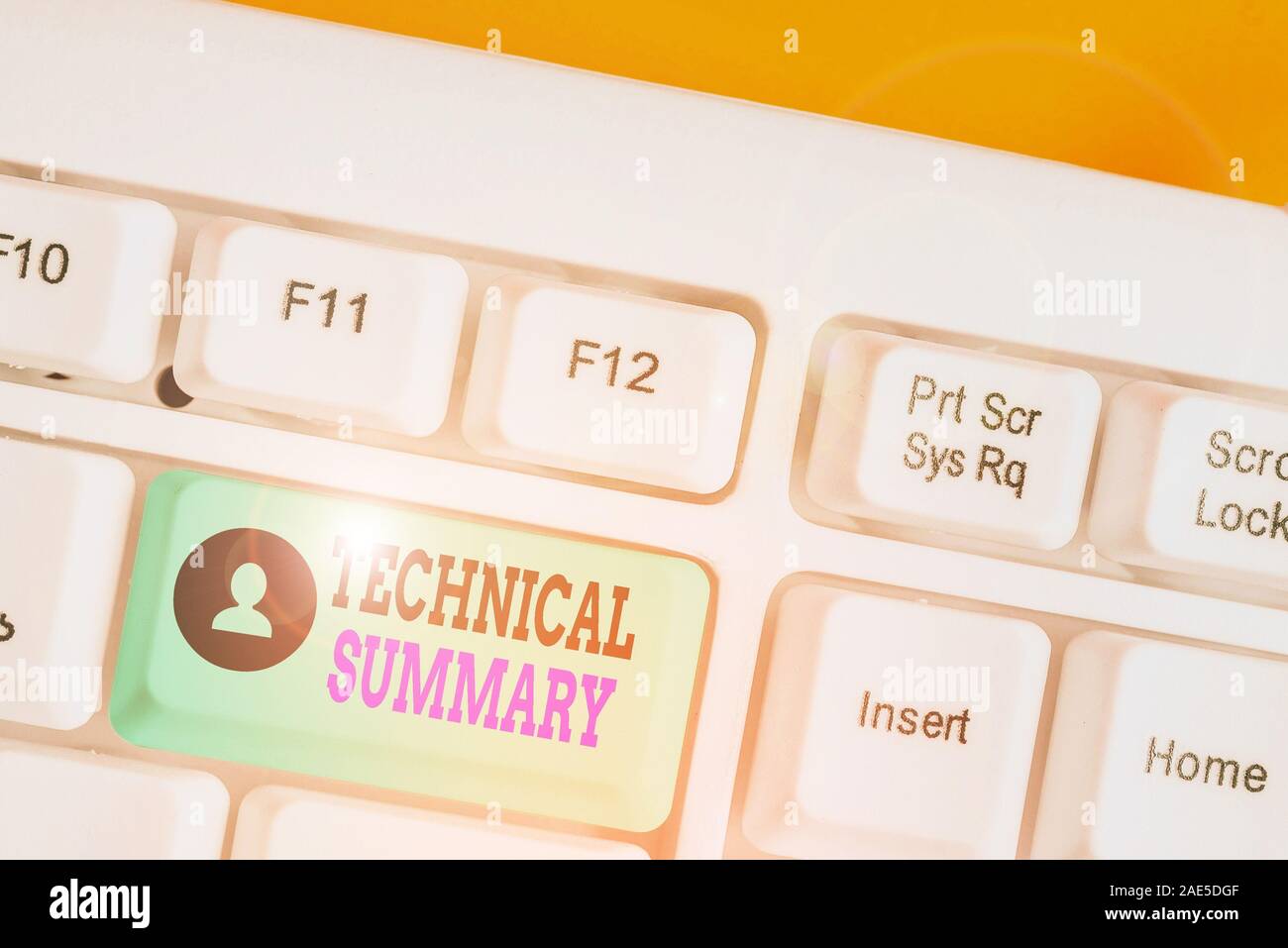 Writing note showing Technical Summary. Business concept for includes ...