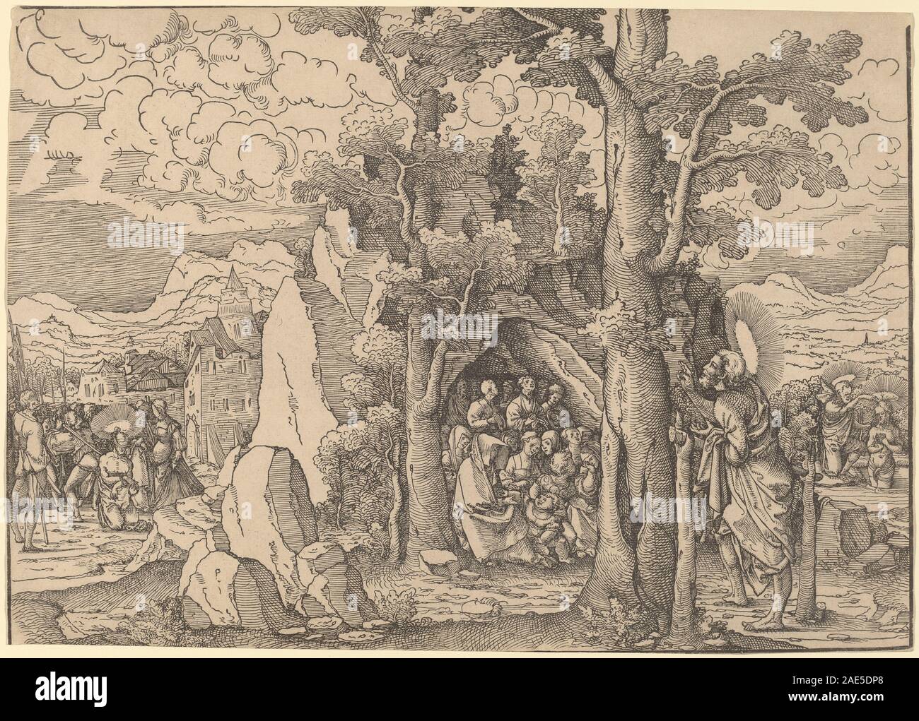 Saint John the Baptist Preaching; possibly c. 1530 Frans Crabbe van ...