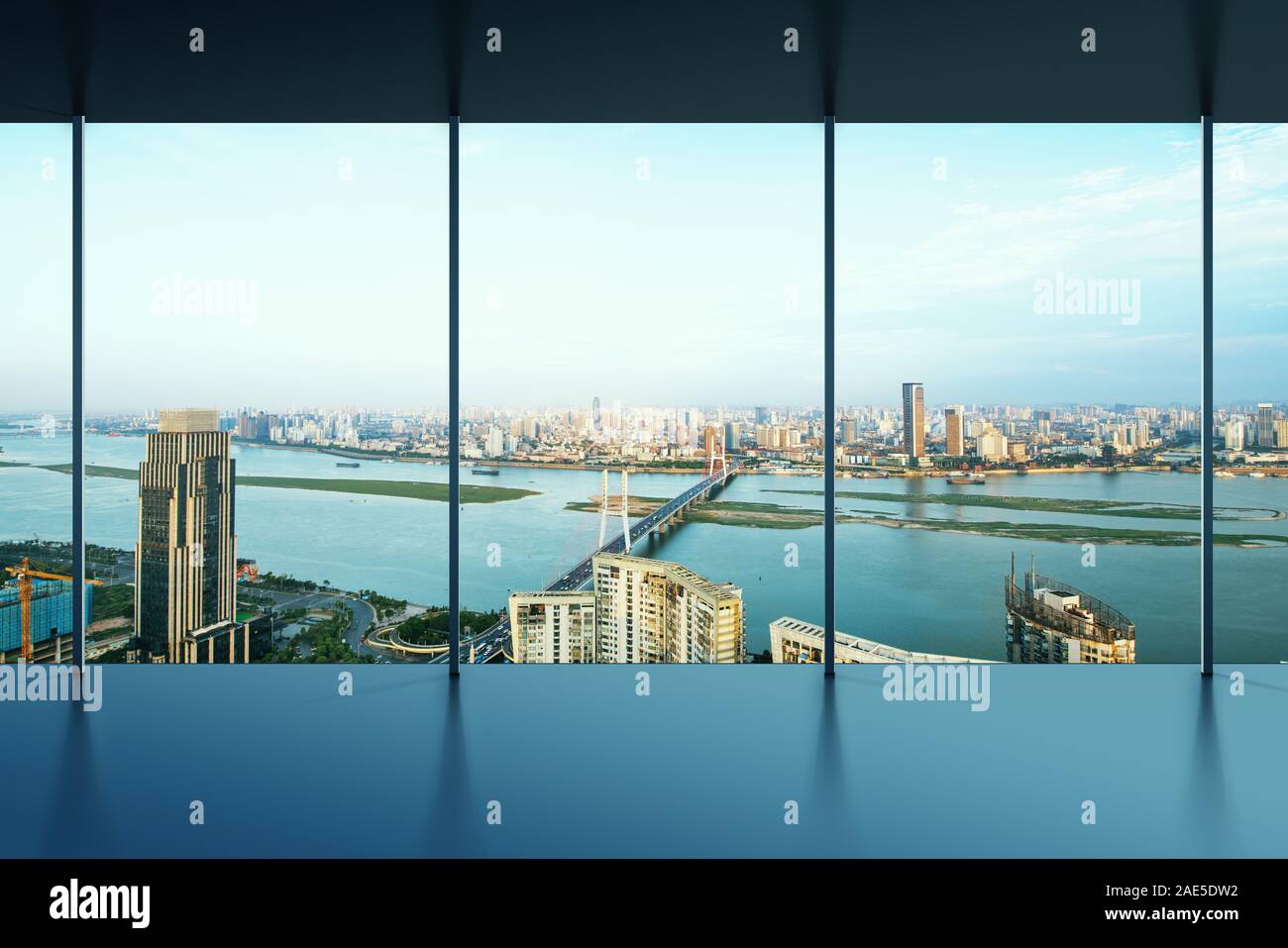 shanghai skyline outside the window Stock Photo - Alamy