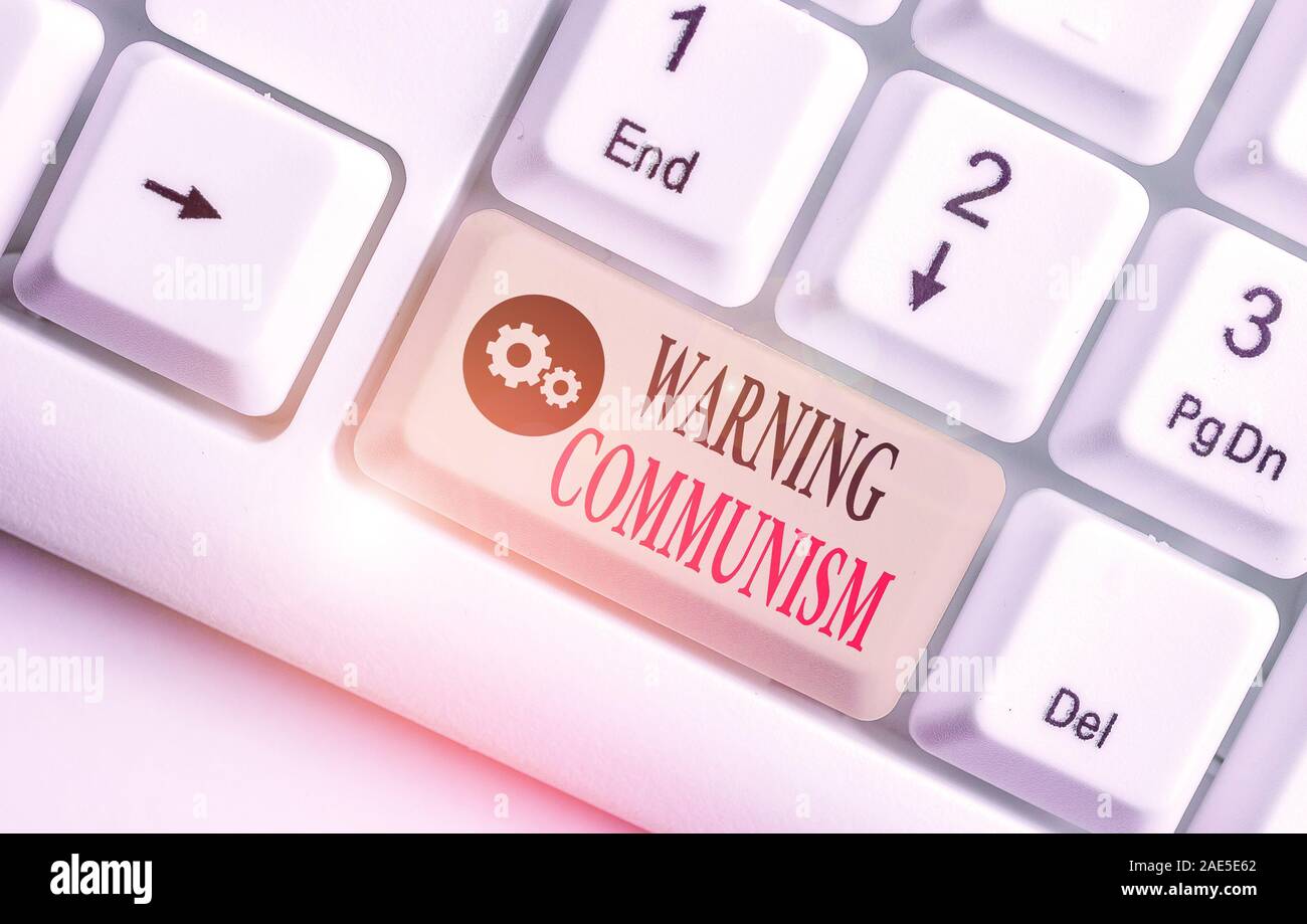 Handwriting text Warning Communism. Conceptual photo economic system ...
