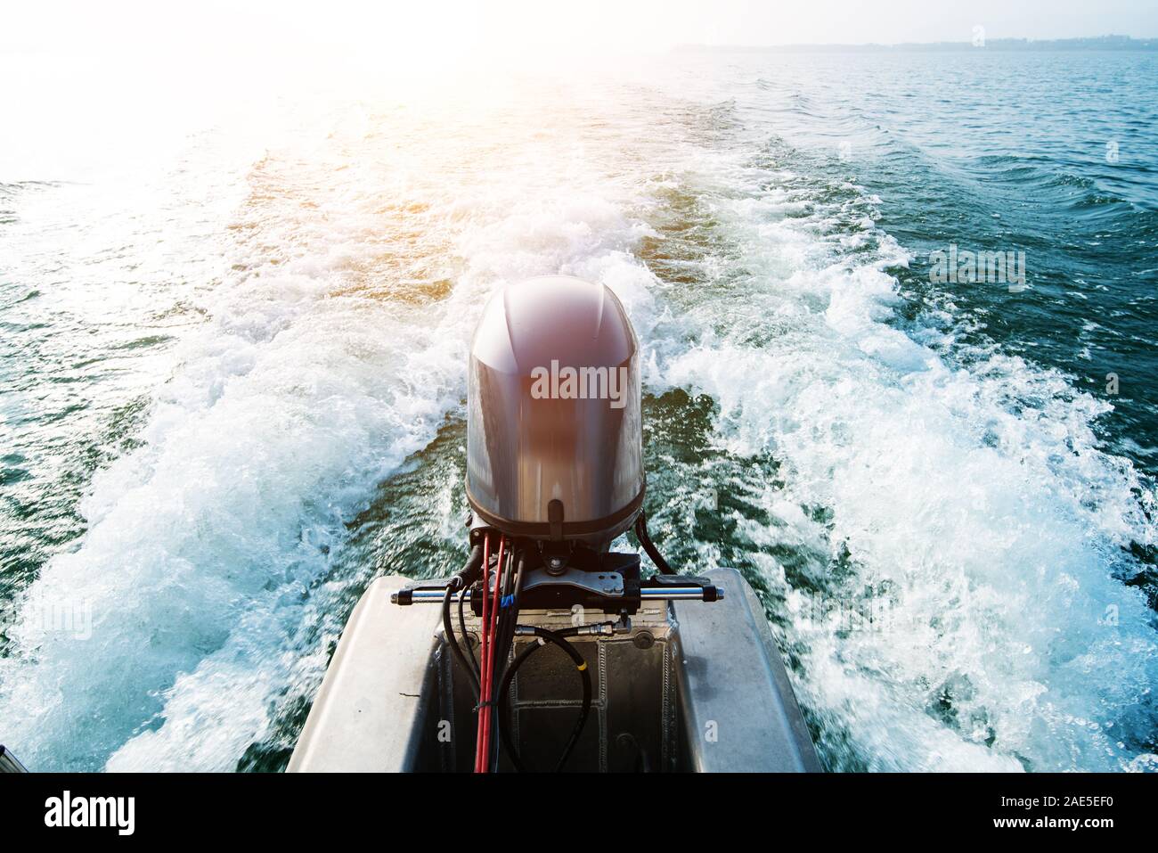 Speed Boat's Engines with Full Speed Drive Stock Photo - Alamy