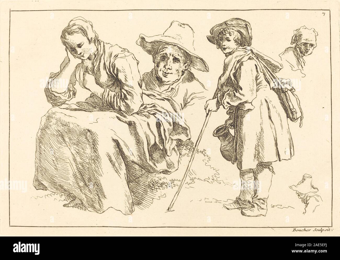 This 1735 study by François Boucher, after Abraham Bloemaert, depicts ...