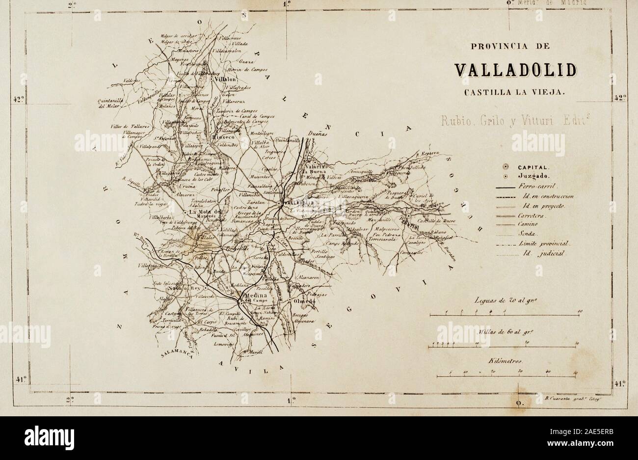 España. Mapa de la provincia de Valladolid. Crónica General de España ...
