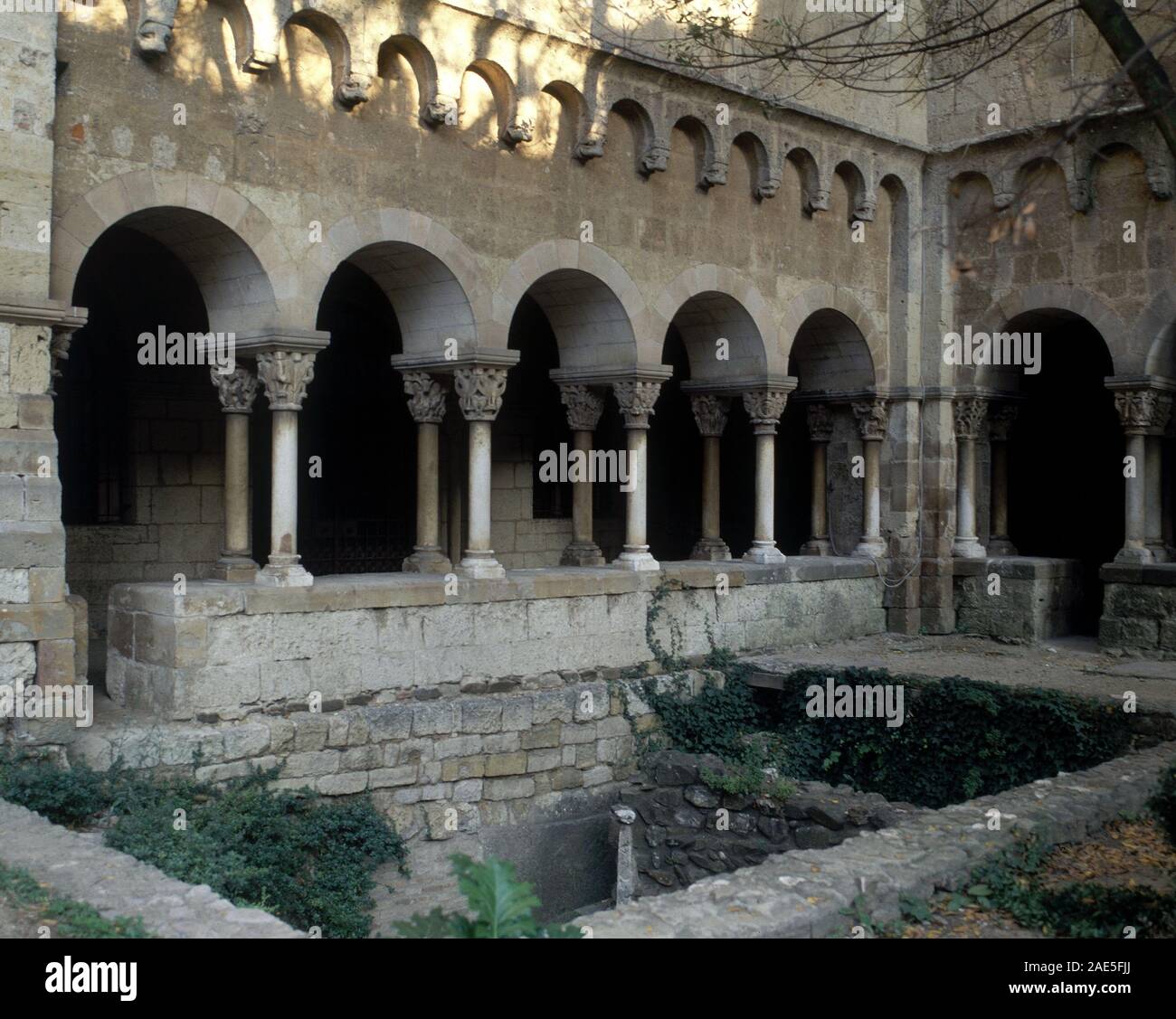 CLAUSTRO ROMANICO DEL SIGLO XII CON RESTOS DEL ANTIGUO MONASTERIO DEL ...