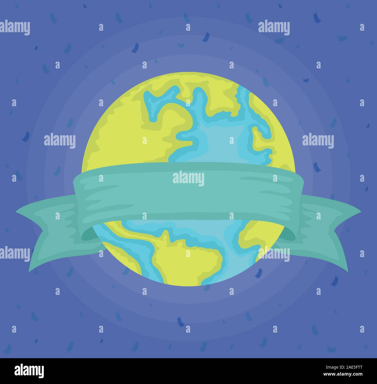 world planet earth with ribbon frame Stock Vector Image & Art - Alamy