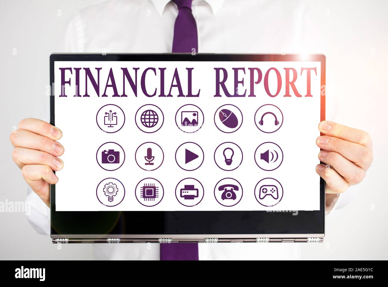 Handwriting text Financial Report. Conceptual photo formal records of ...