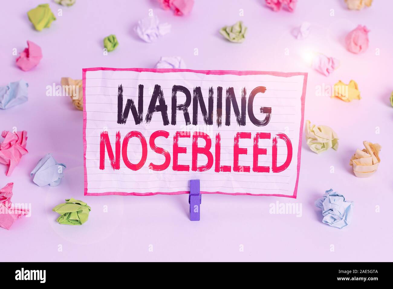 Handwriting text writing Warning Nosebleed. Conceptual photo caution on ... Handwriting text writing Warning Nosebleed. Conceptual photo caution on ...
