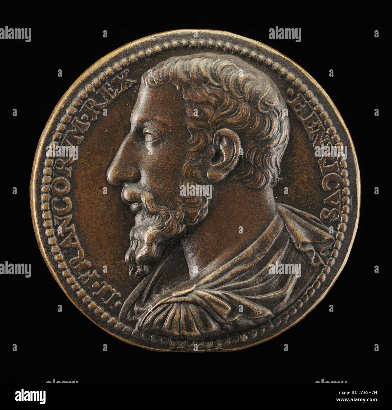 A 16th-century French obverse portrait of Henri II, King of France from ...
