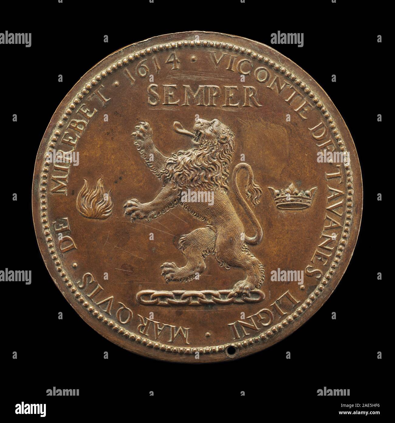 Rampant Lion on a Chain [reverse]; 1614date French 17th Century ...