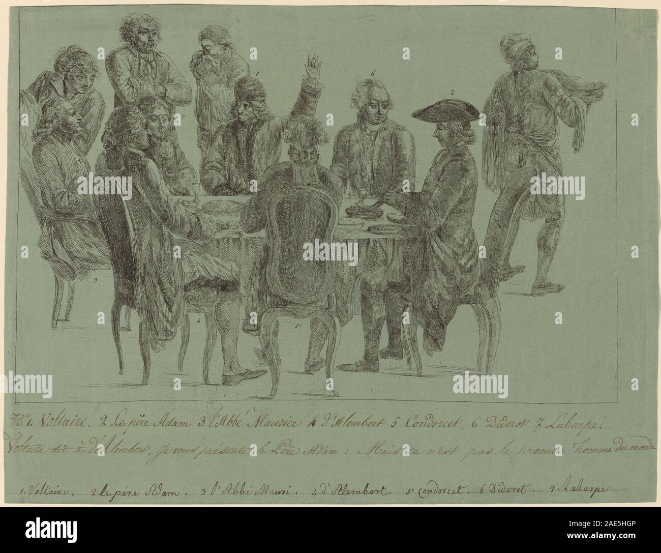 The Philosophers' Meal; after 1772 French 18th Century(), after Jean ...