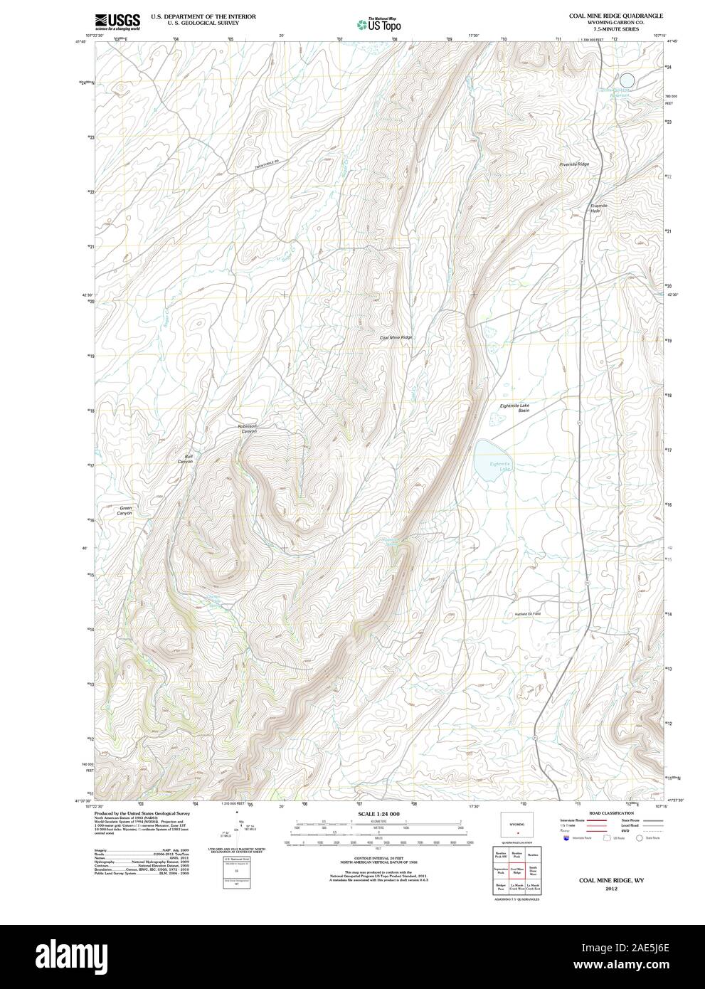 WY Coal Mine Ridge 20120607 TM Restoration Stock Photo - Alamy