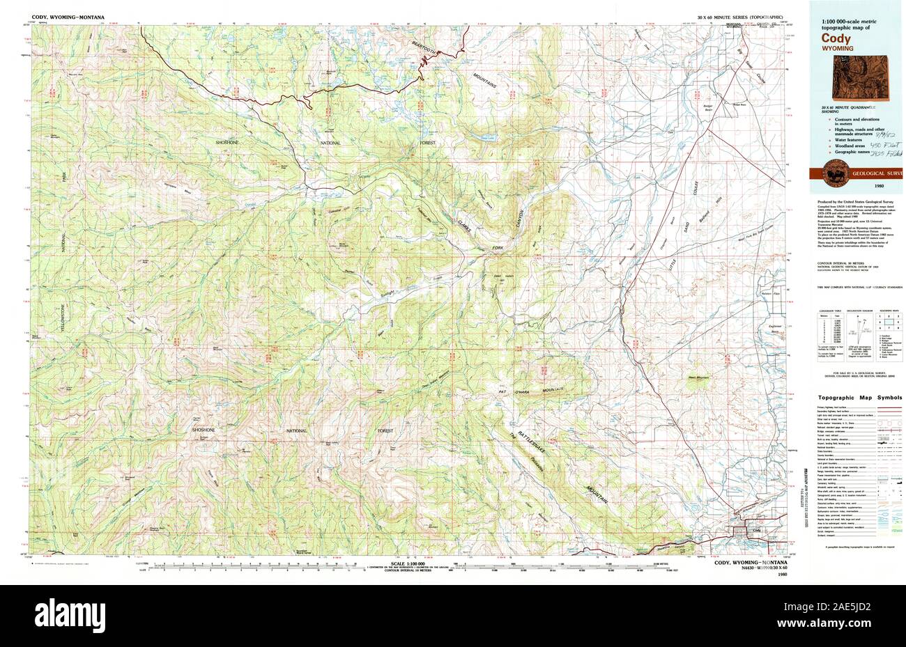 Map of cody Cut Out Stock Images & Pictures - Alamy