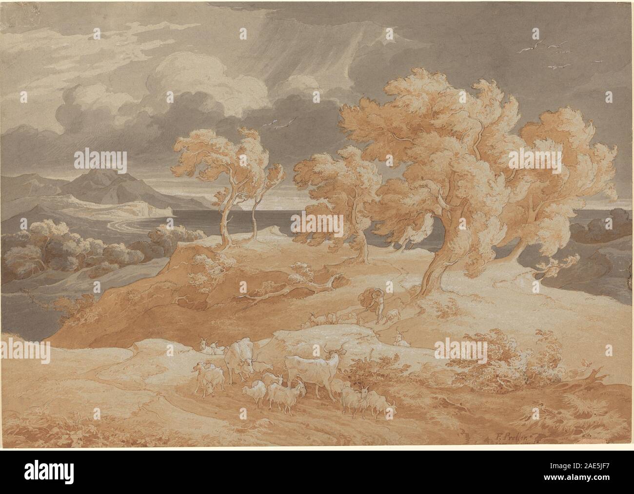 Italian Coastal Landscape with a Thunderstorm; 1828/1831 Friedrich ...