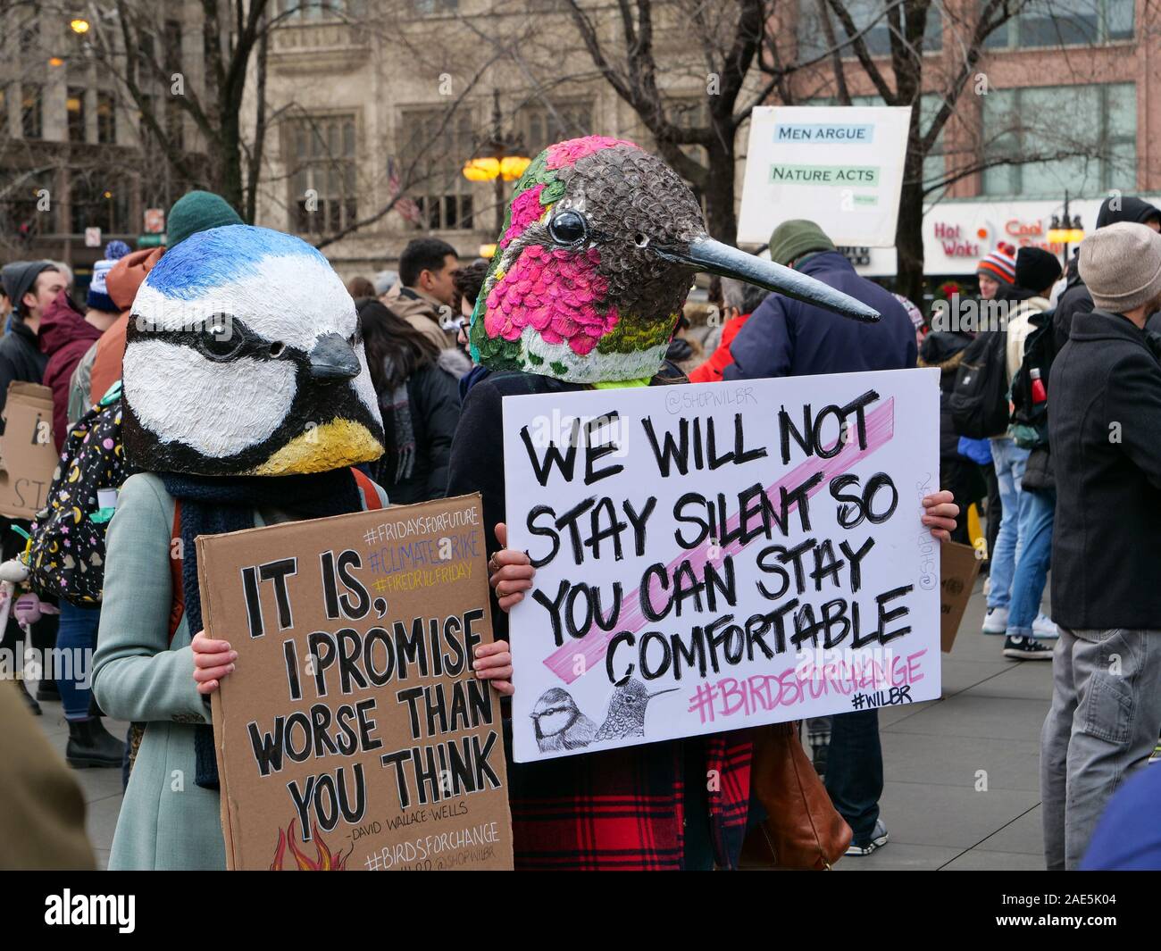 Chicago, Illinois, USA. 6th December 2019. A crowd of protestors ...