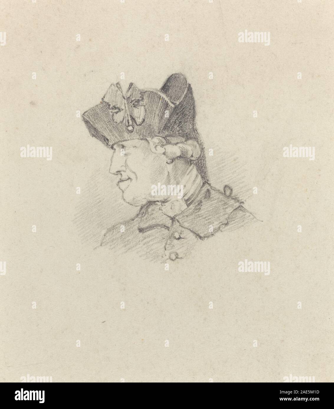 A drawing or print by Félix-Hilaire Buhot depicting the head of a man ...