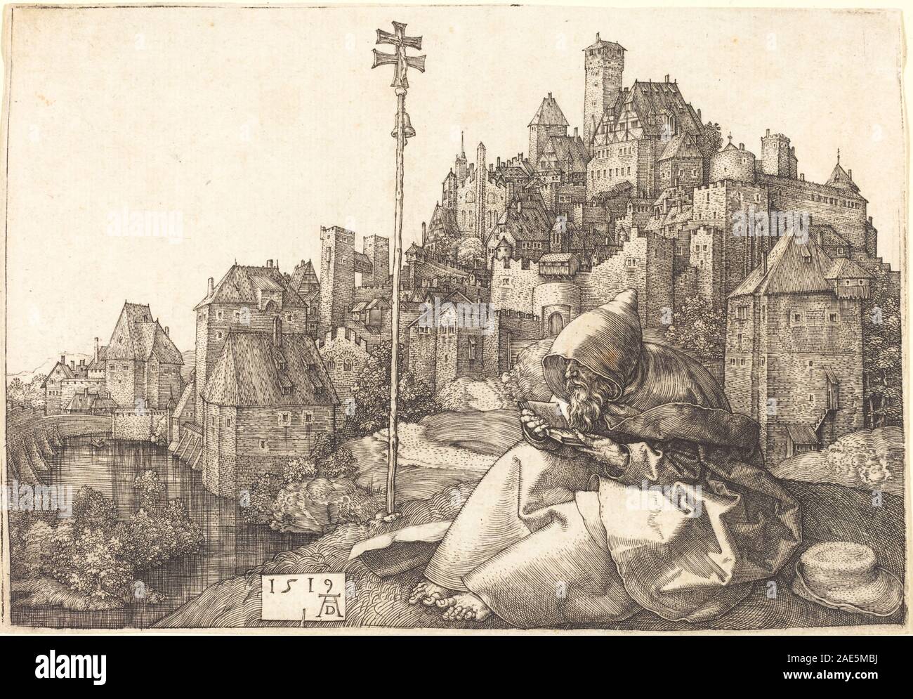 Saint Anthony Reading; 1519date Albrecht Dürer, Saint Anthony Reading ...