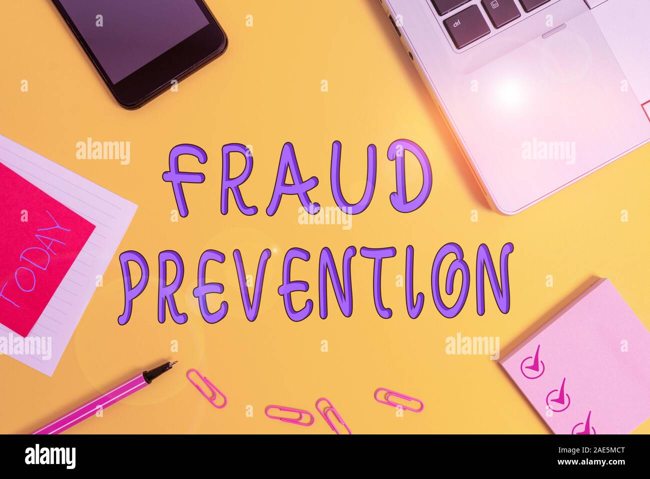 Text sign showing Fraud Prevention. Business photo text the act of ...