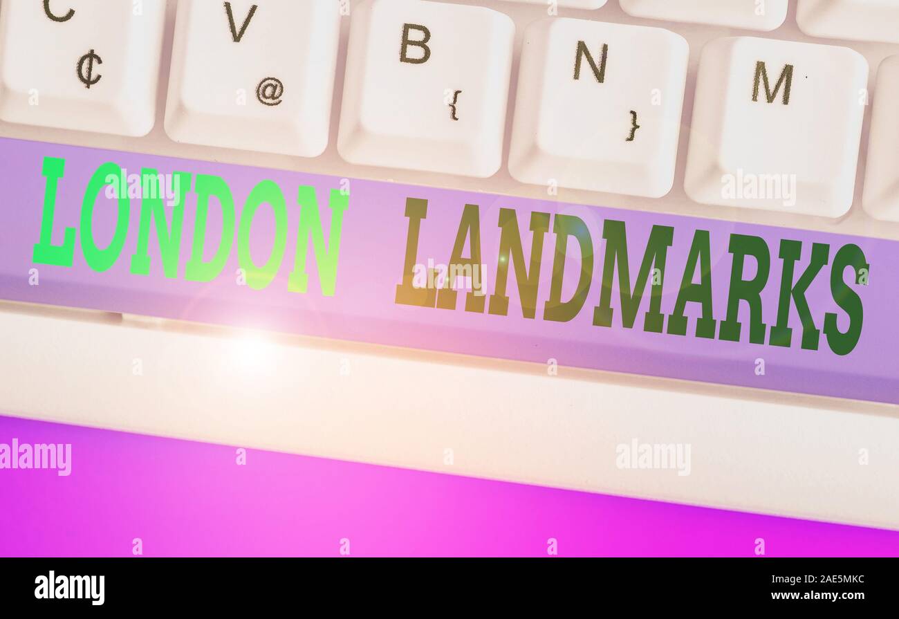 Word writing text London Landmarks. Business photo showcasing most ...