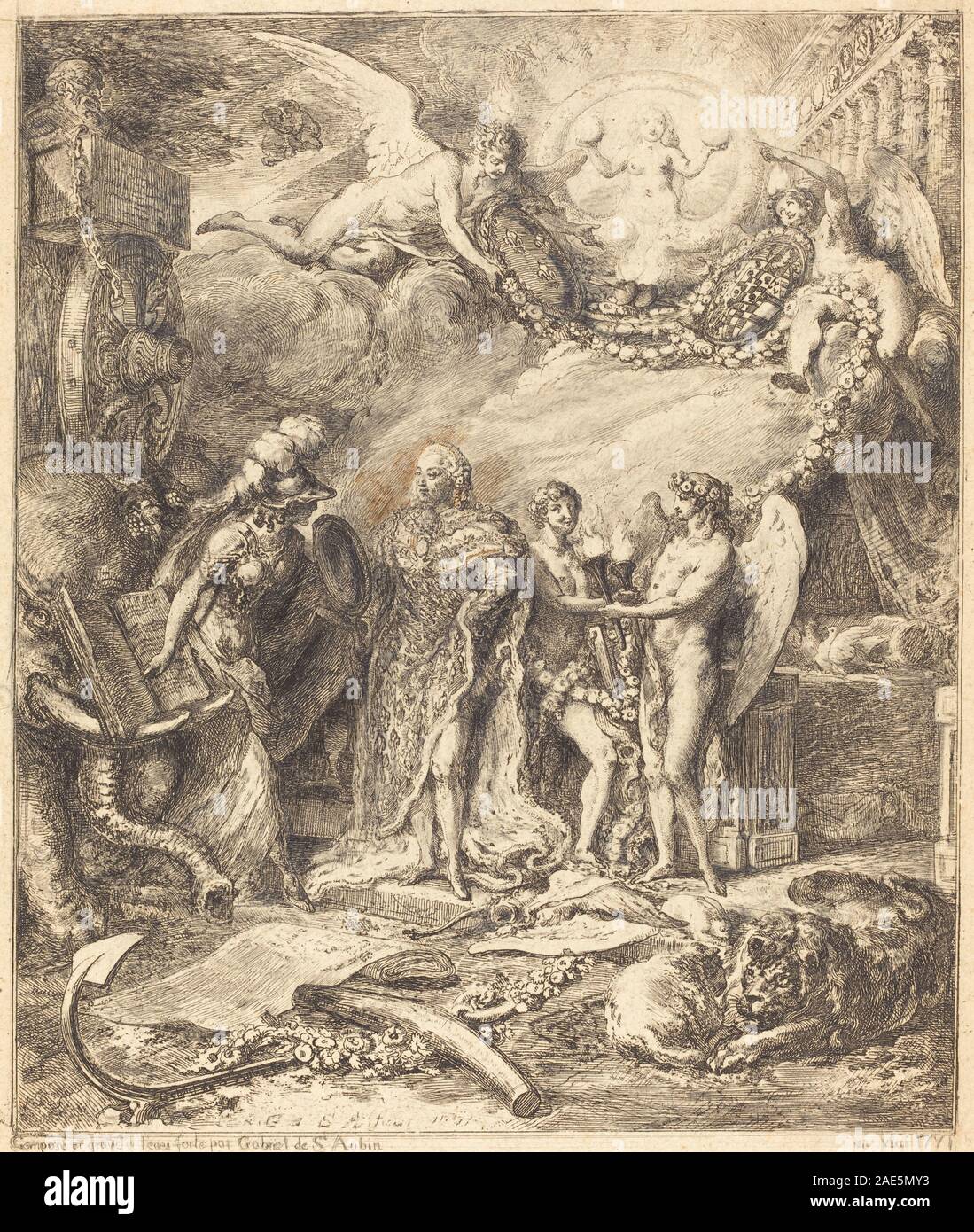Allegorie sur la mariage du Comte de Provence; 1771date Gabriel Jacques ...