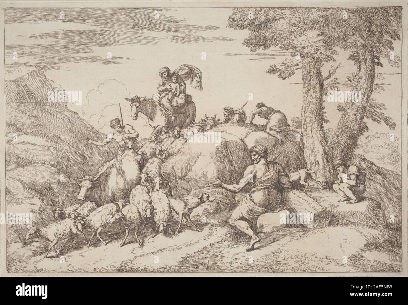 Gaetano Zompini, after Castiglione, 1758-1759 painting depicts a ...