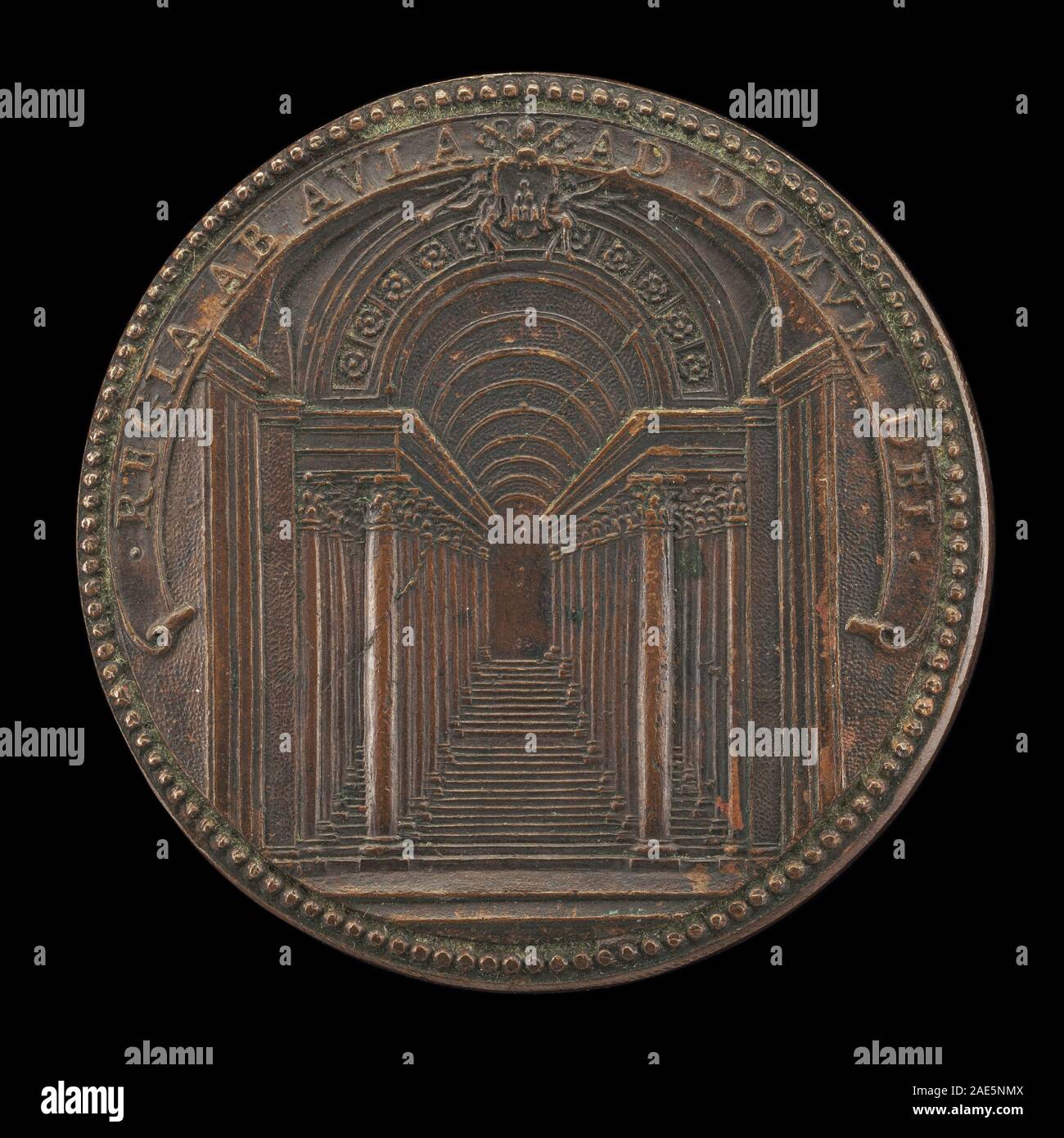 The Scala Regia at the Vatican [reverse]; 1663date Gasparo Morone Mola ...