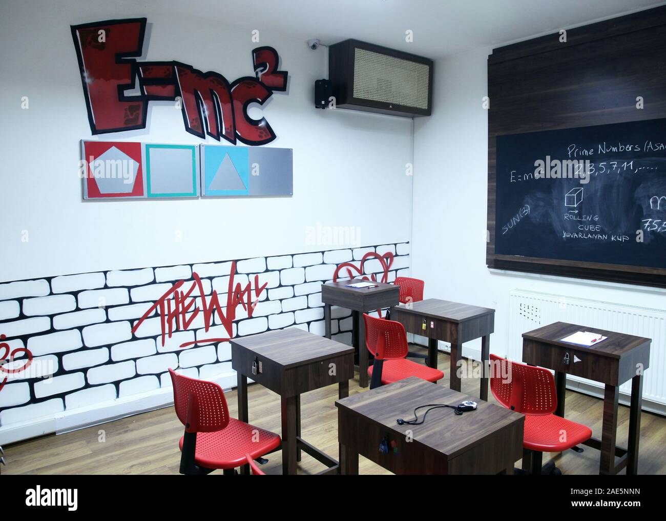 Empty private school classroom Stock Photo - Alamy