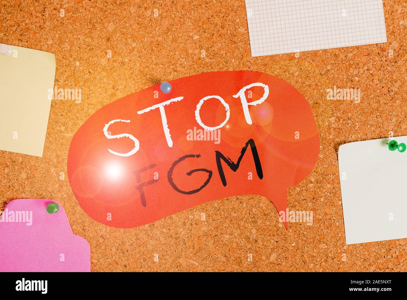 Handwriting text Stop Fgm. Conceptual photo Put an end or stop on ...