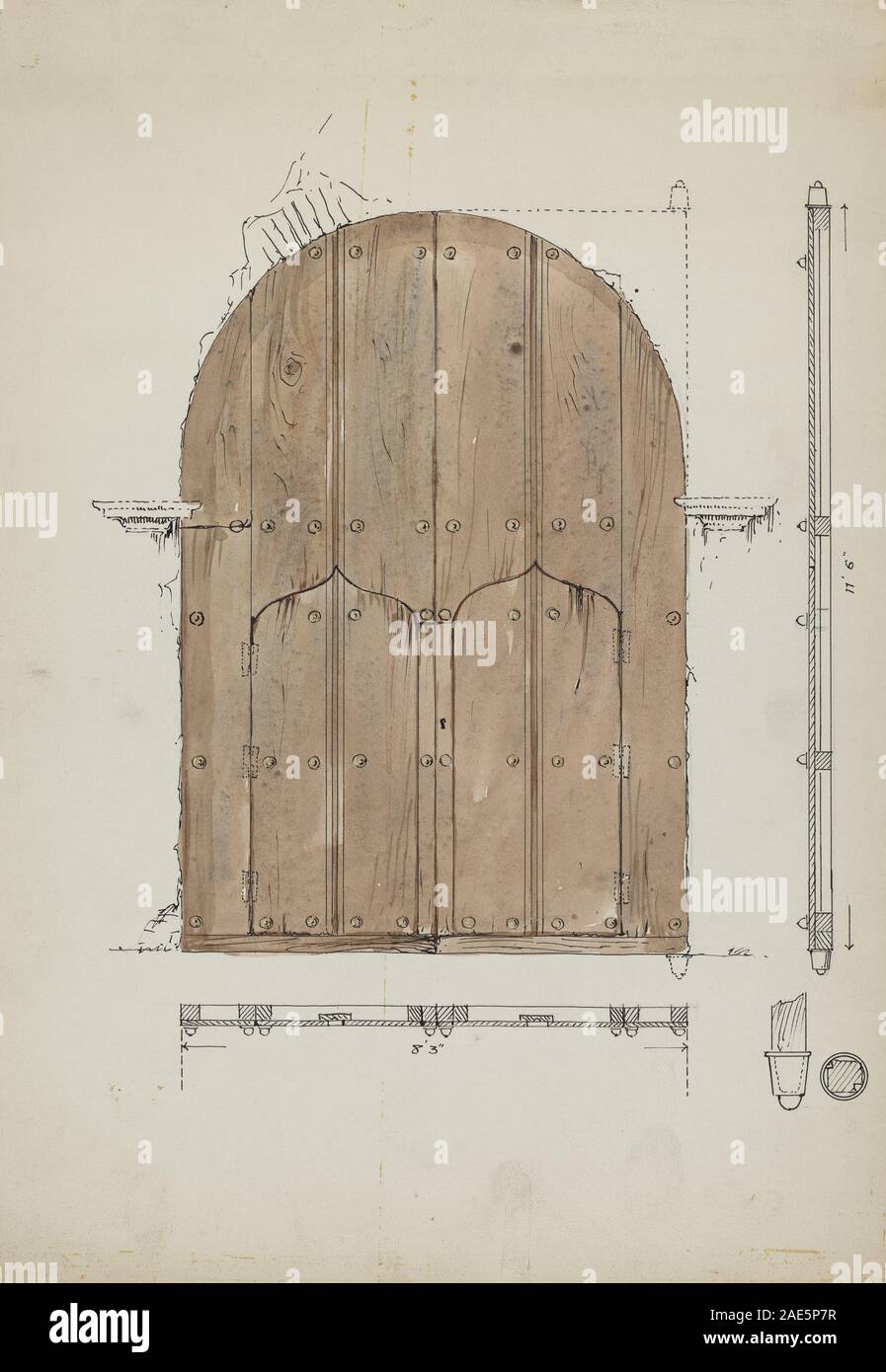 Restoration Drawing of Original Needle's EyeDoors, Formerly Main ...