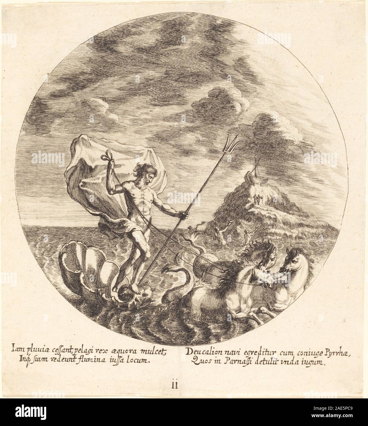 Deucalion and Pyrrha Land on Parnassus; 1665date Georg Andreas Wolfgang ...