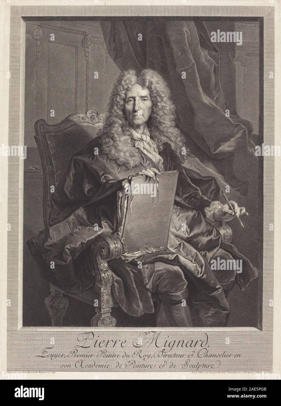 Engraving by Georg Friedrich Schmidt in 1744 after Hyacinthe Rigaud ...