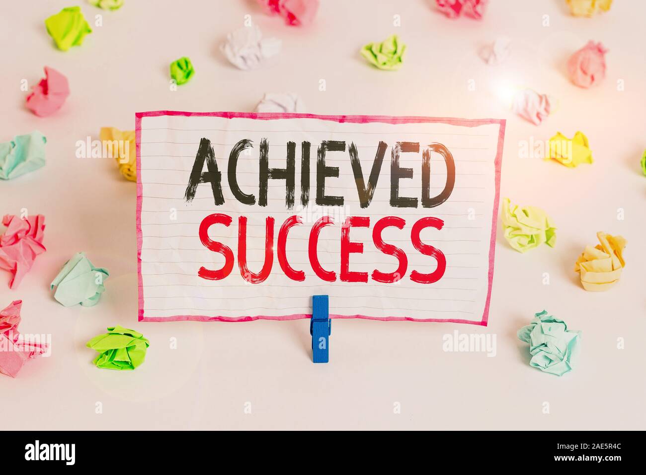Handwriting text writing Achieved Success. Conceptual photo the ...