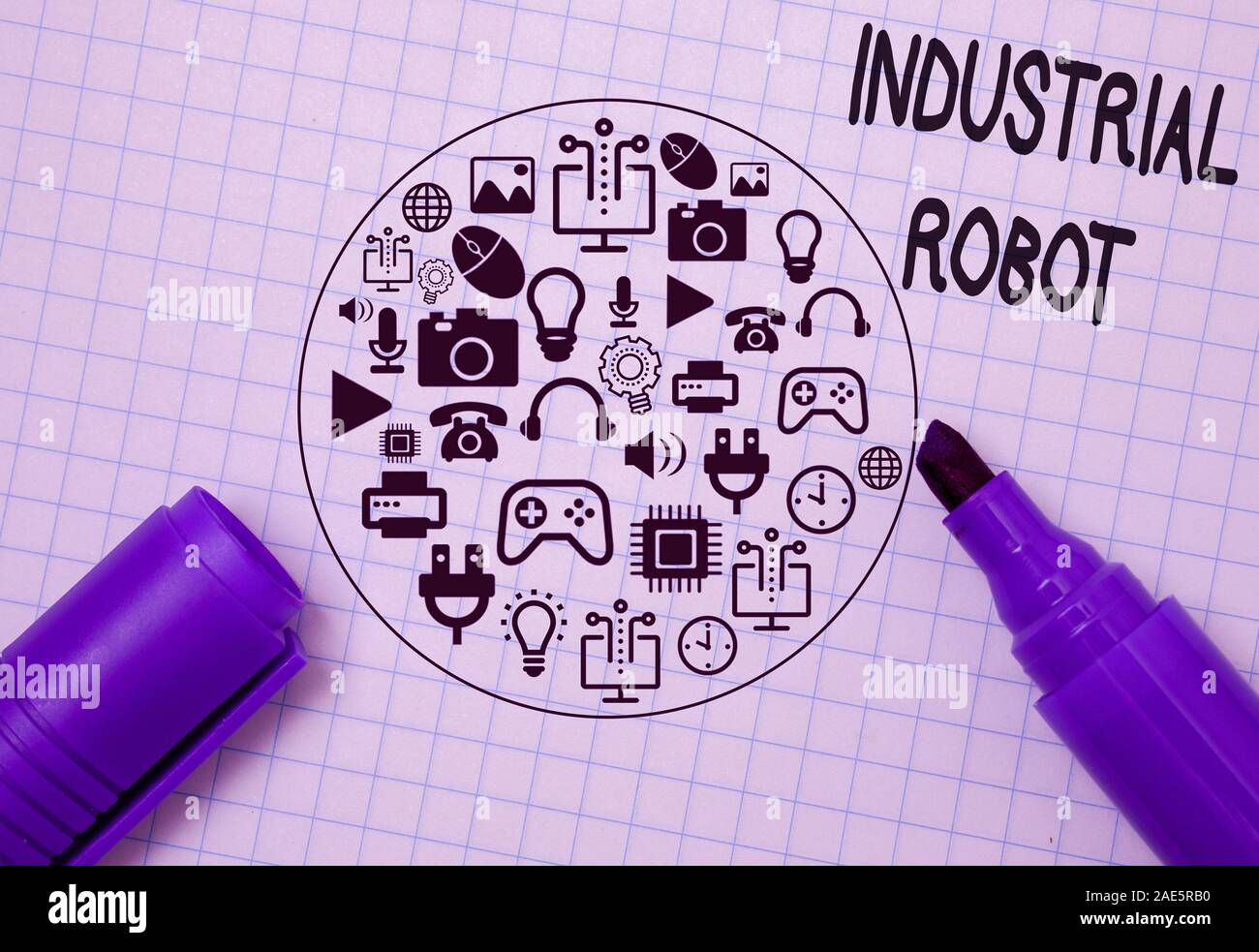 Writing note showing Industrial Robot. Business concept for robotic ...