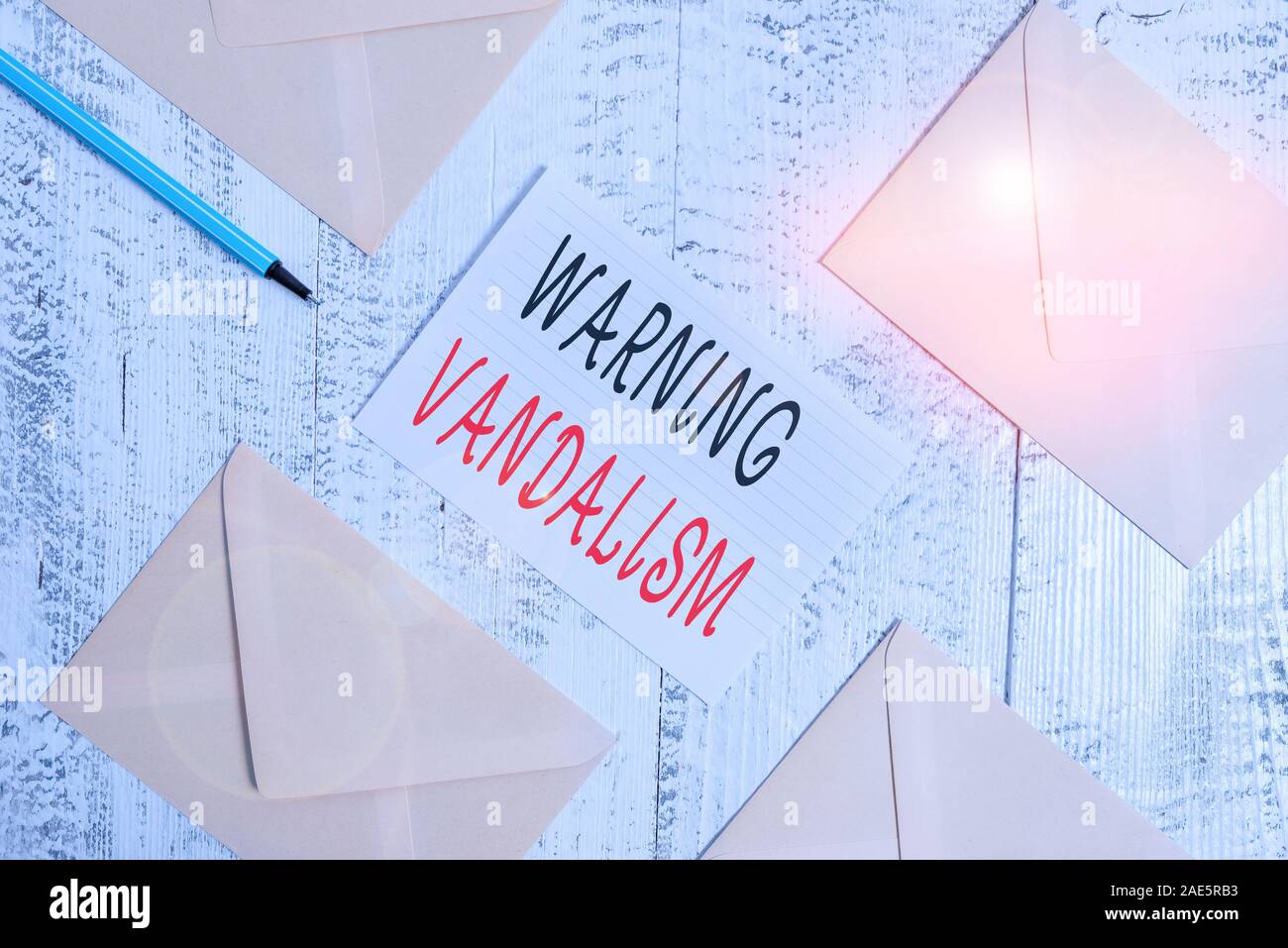 Conceptual hand writing showing Warning Vandalism. Concept meaning ... Conceptual hand writing showing Warning Vandalism. Concept meaning ...