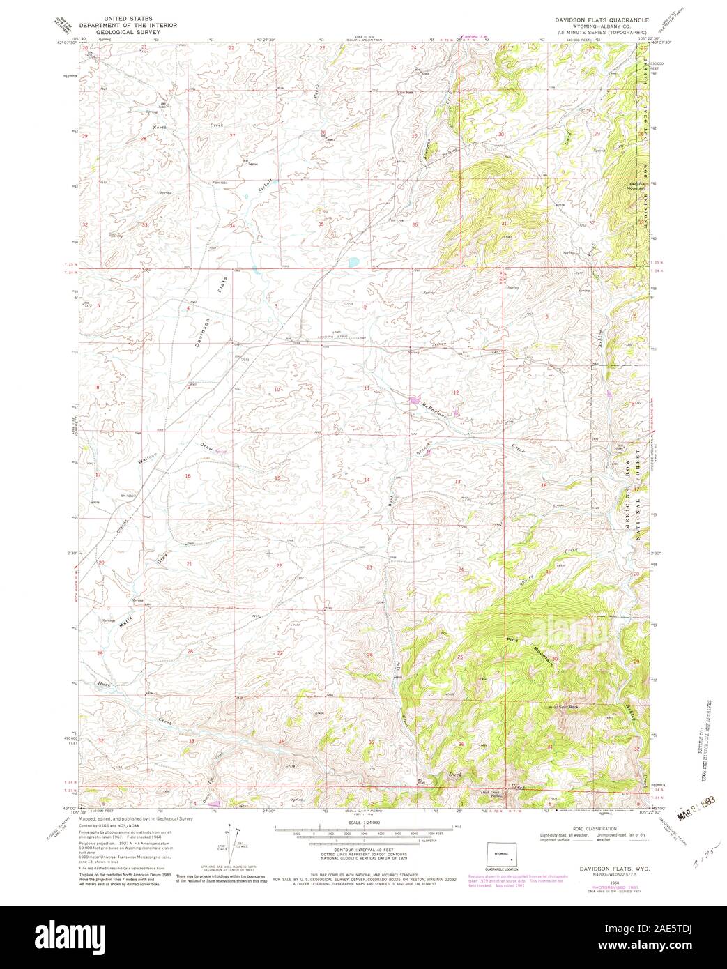 WY Davidson Flats 339110 1968 24000 Restoration Stock Photo - Alamy